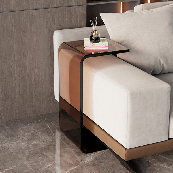 Wrought Studio™ Bassheva C Shape Side Table Small Simple Modern Coffee Table Suitable for Living ...